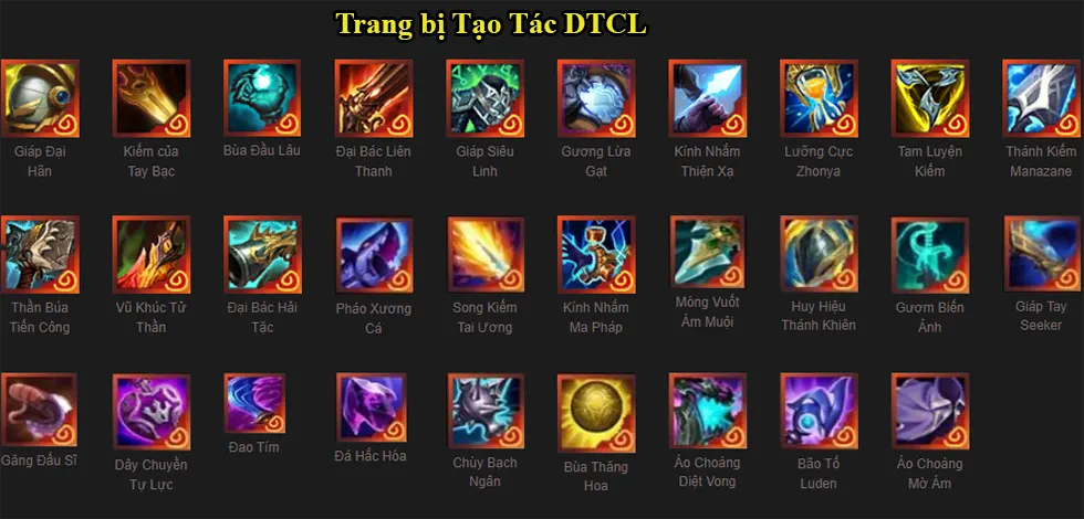 Trang bị Tạo Tác TFT mùa 16 hợp với tướng